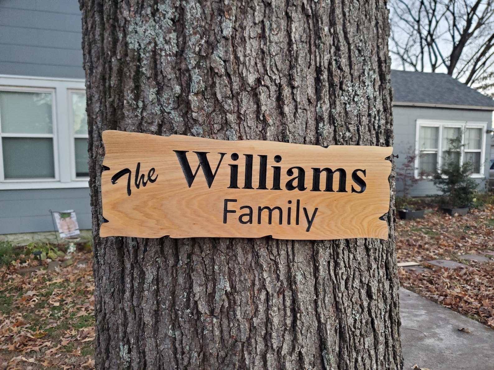 Custom Rustic Family Name Sign, Personalized Wooden Carved Plaque ...