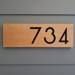 House Street Number Plaque, Custom Modern off Center Home Sign, Carved ...