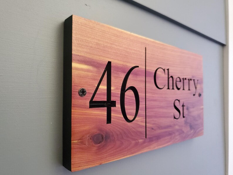 House Address Sign, Carved Wood Street Number Plaque, Custom Wooden ...