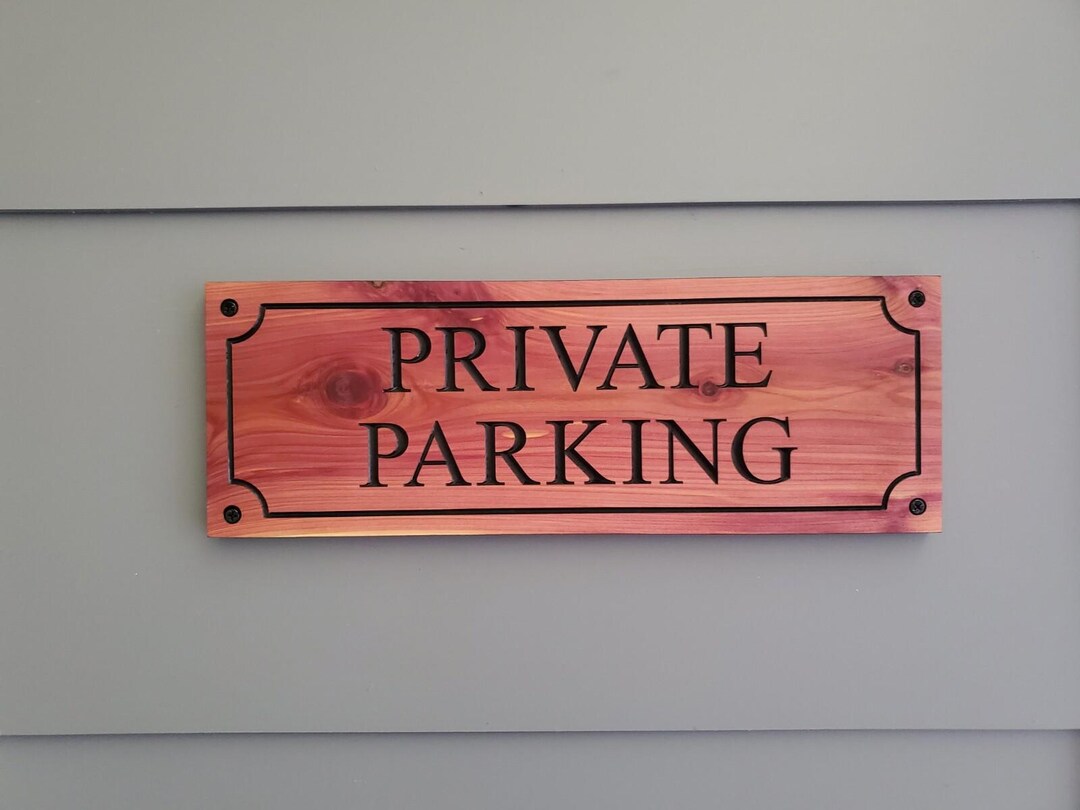 Private Parking Carved Wooden Sign, Outside Private Parking Business ...