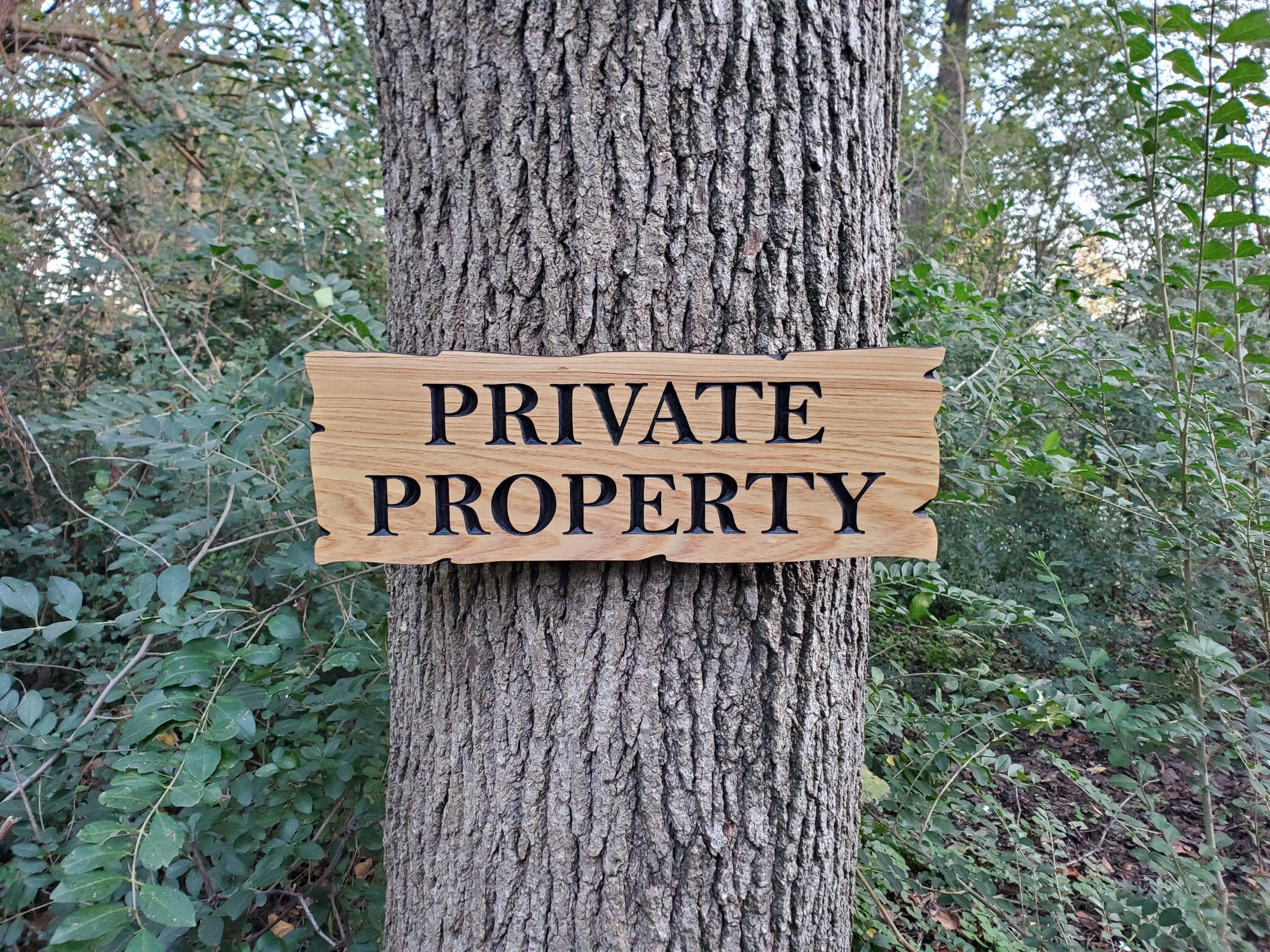 Private Property Carved Wooden Sign, Rustic Cedar or Cypress Outdoor ...