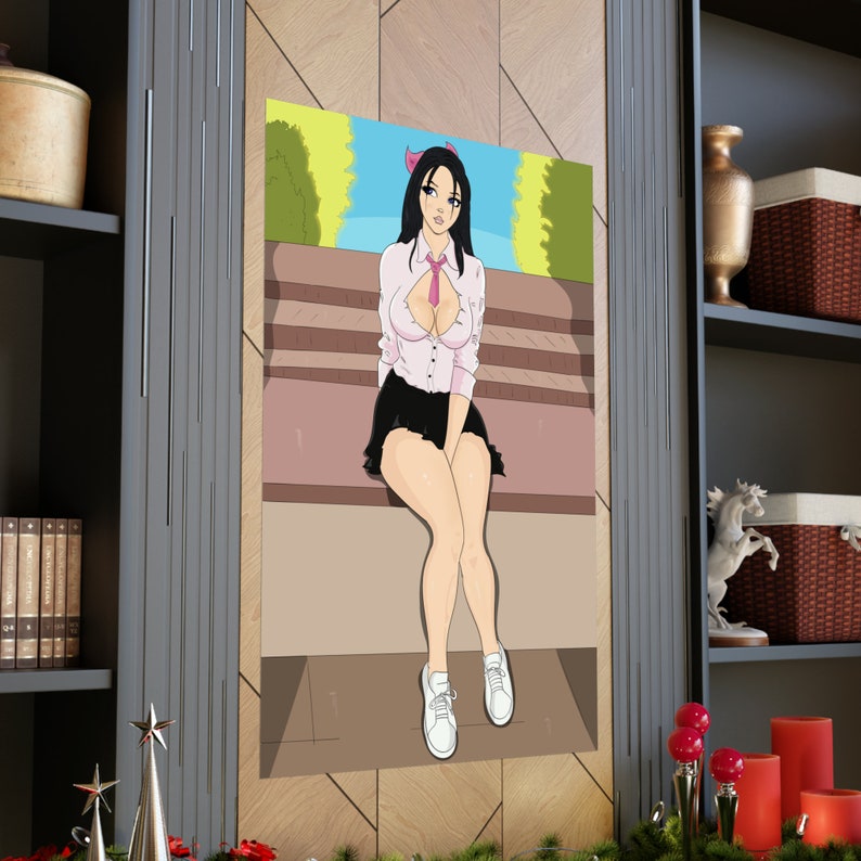 Printable Poster Sexy Anime Schoolgirl Digital Download Etsy 2324