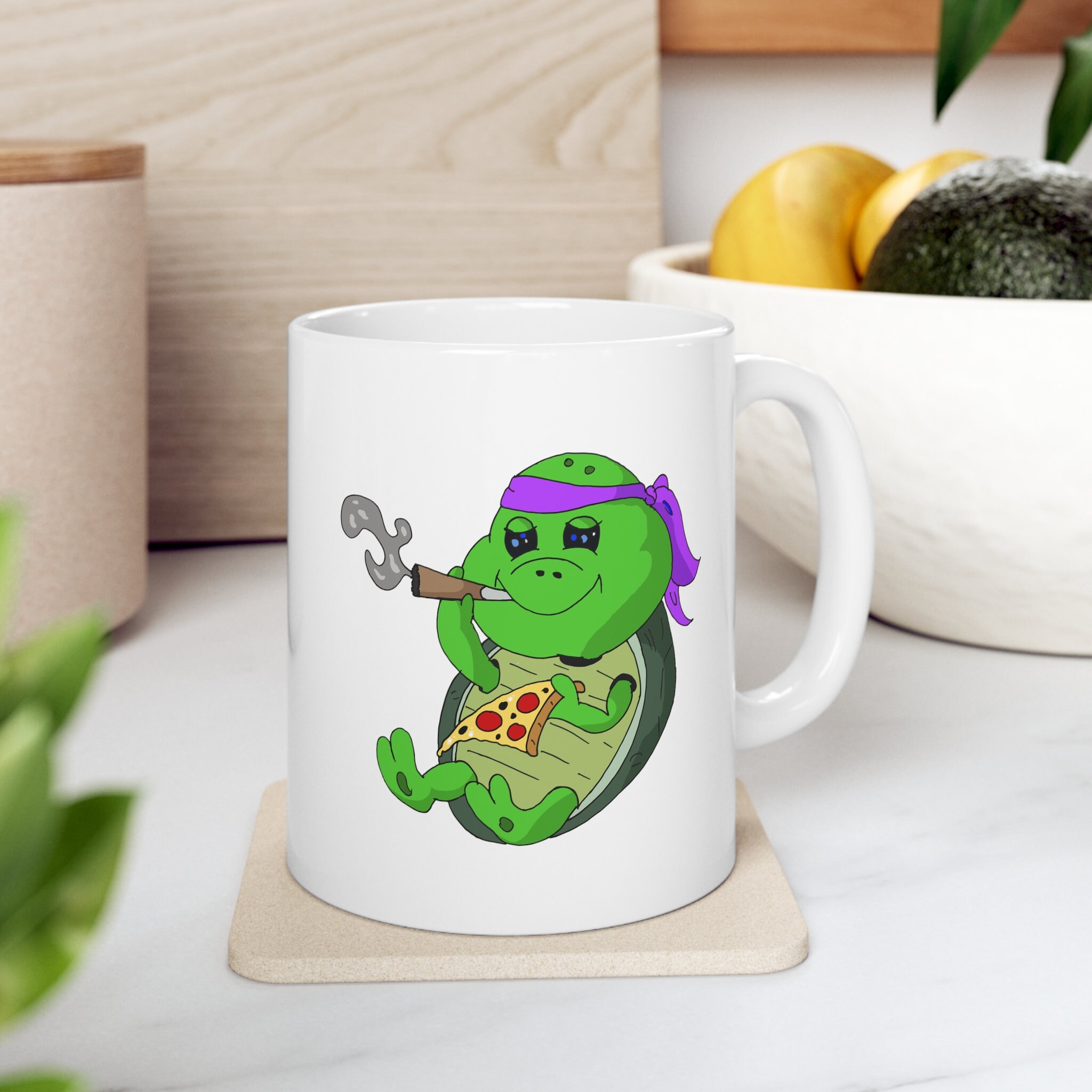 Wake and Bake Mug Cute Turtle Smoking Weed Cannabis Coffee Mug Stoner Essentials Weed Mugs 420 ...