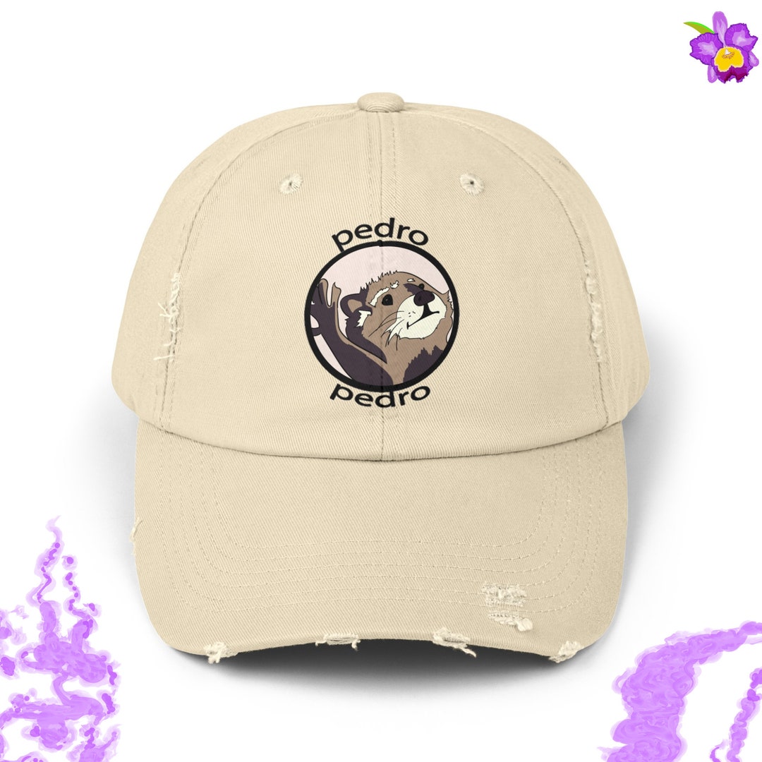 Pedro Raccoon Distressed Hat Dancing Raccoon Funny Meme Ripped Cap ...