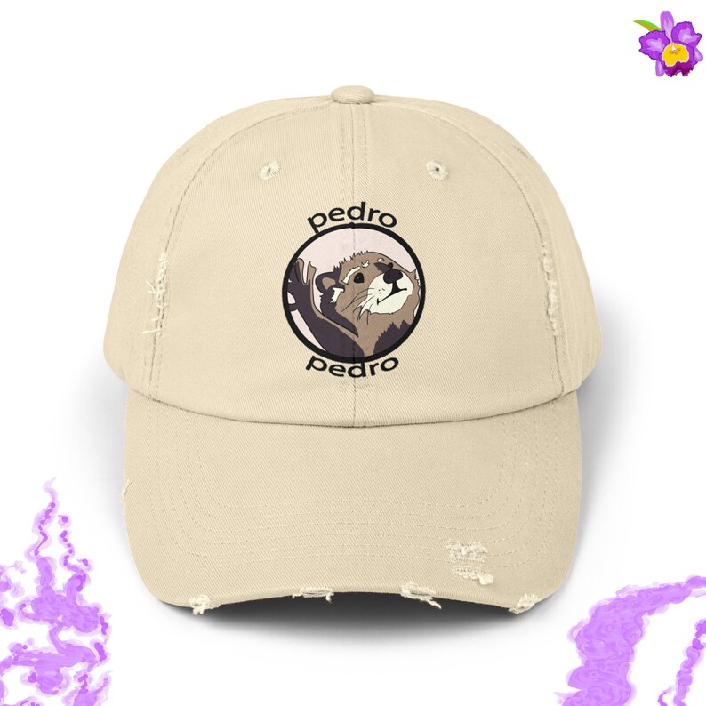 Pedro Raccoon Distressed Hat Dancing Raccoon Funny Meme Ripped Cap ...