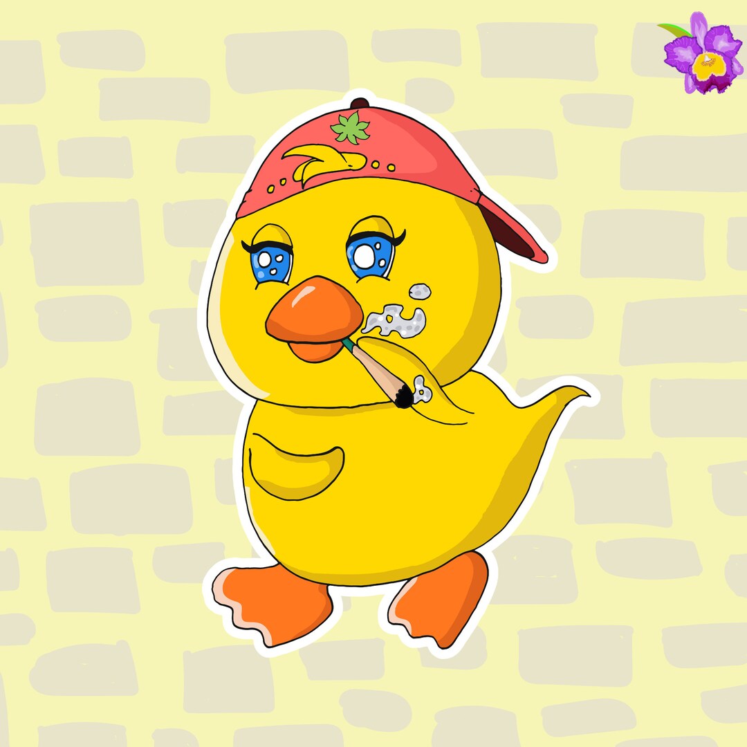 Cute Stoner Stickers Ducky Smoking A Blunt 420 Gift for Friend Gift for ...