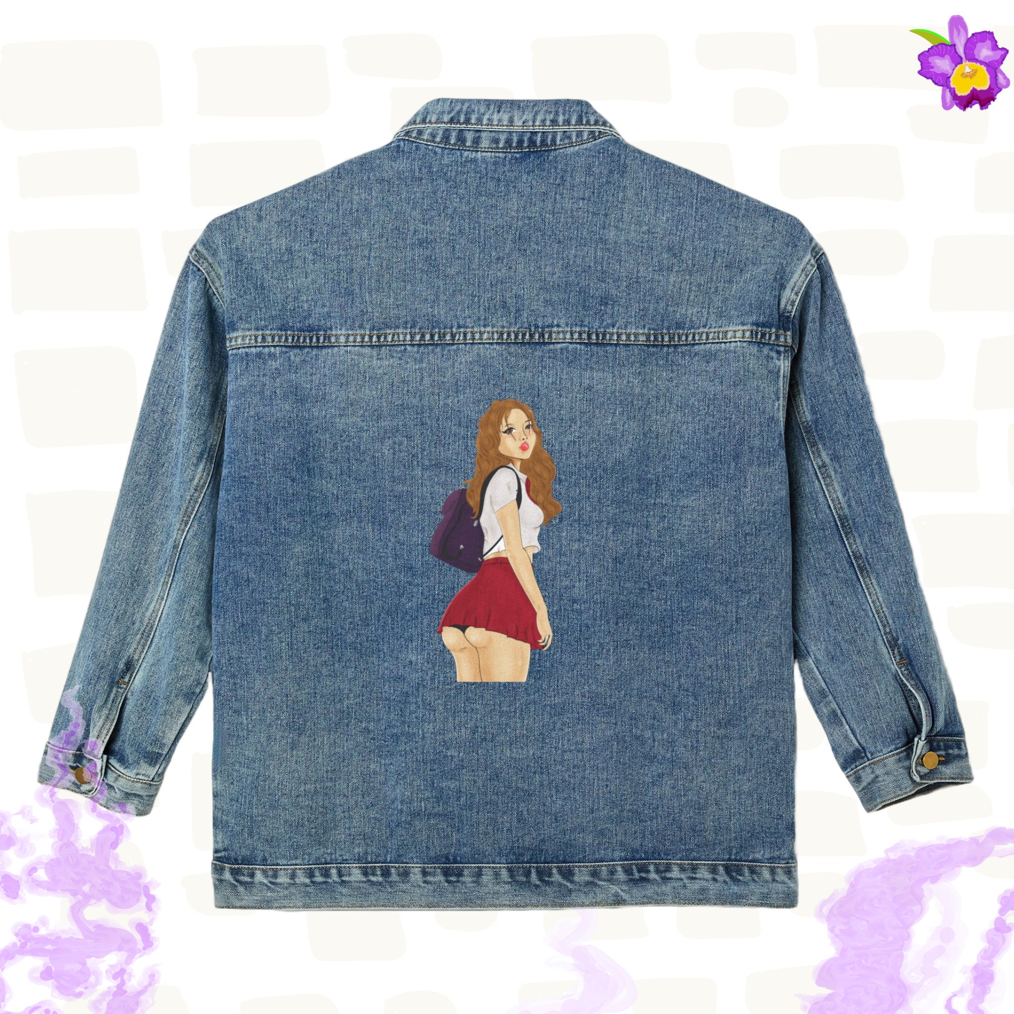 Anime Denim Jacket for Women School Girl Baddie Kawaii Schoolgirl Waifu ...