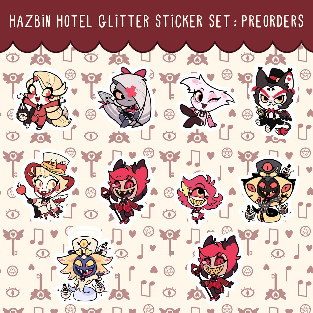 Hazbin Hotel Glitter Sticker Set PREORDERS - Etsy