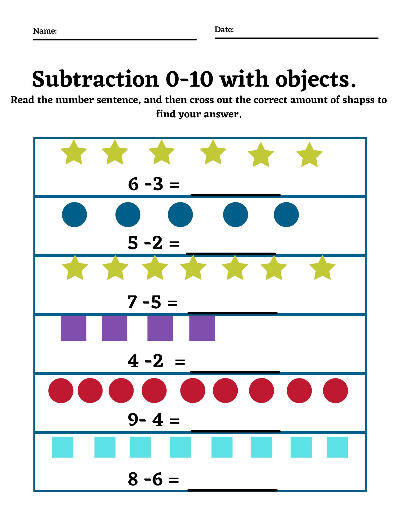 K-2nd Grade Printable Math Worksheets - Etsy