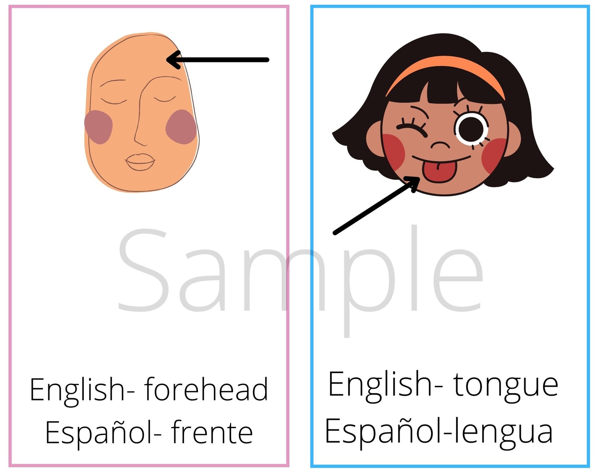 Digital Flash Cards, Parts of the Body, 24 Printable Flashcards in ...