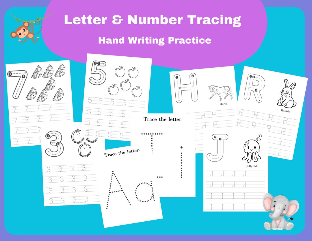 Letter and Number Tracing - Etsy