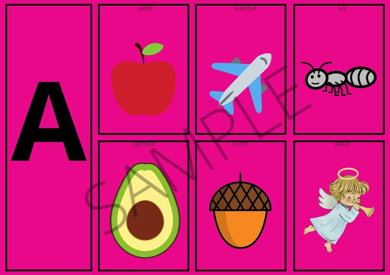 Alphabet Picture Match, Digital Flashcard, Education, Alphabet ...