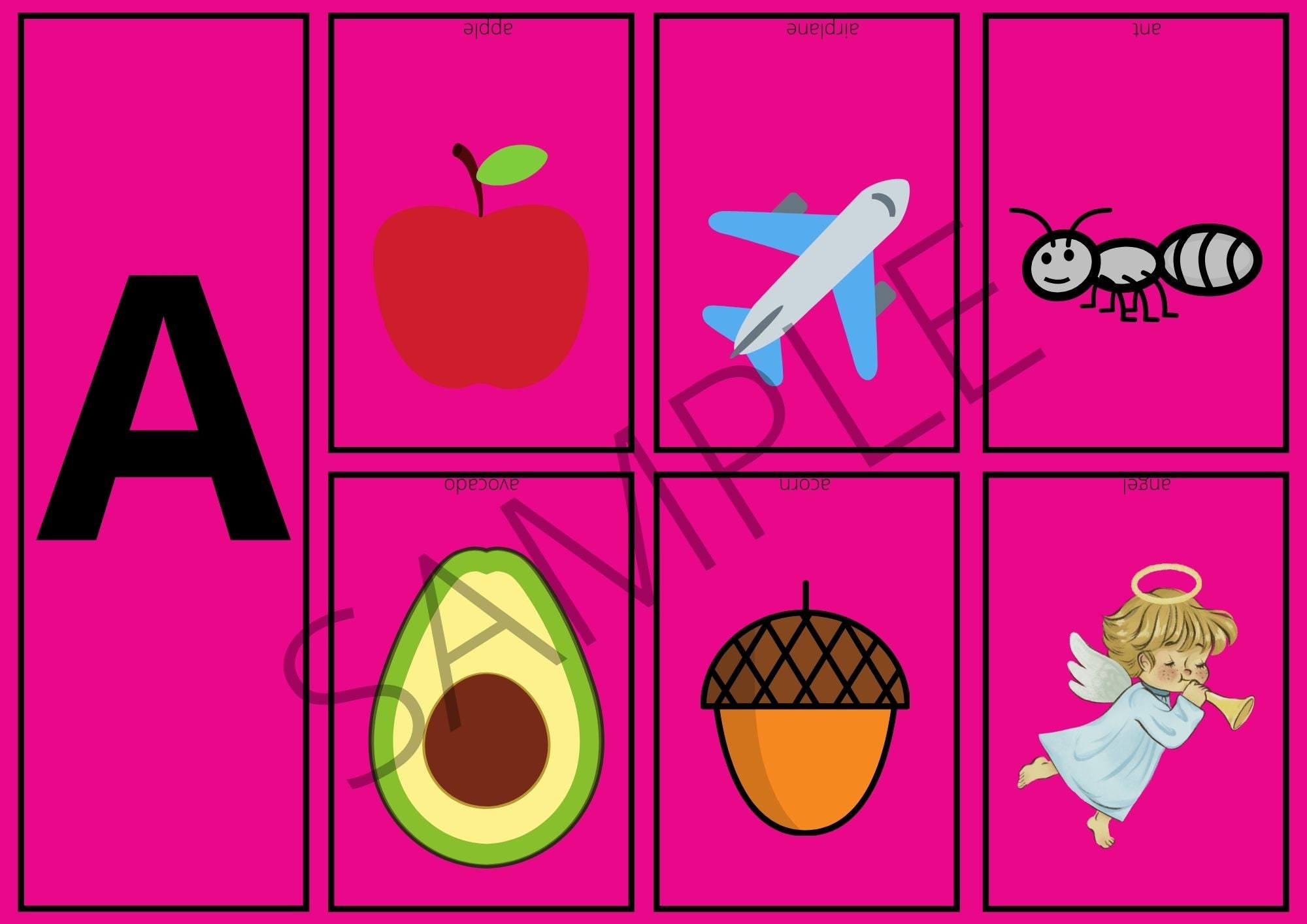 Alphabet Picture Match, Digital Flashcard, Education, Alphabet ...