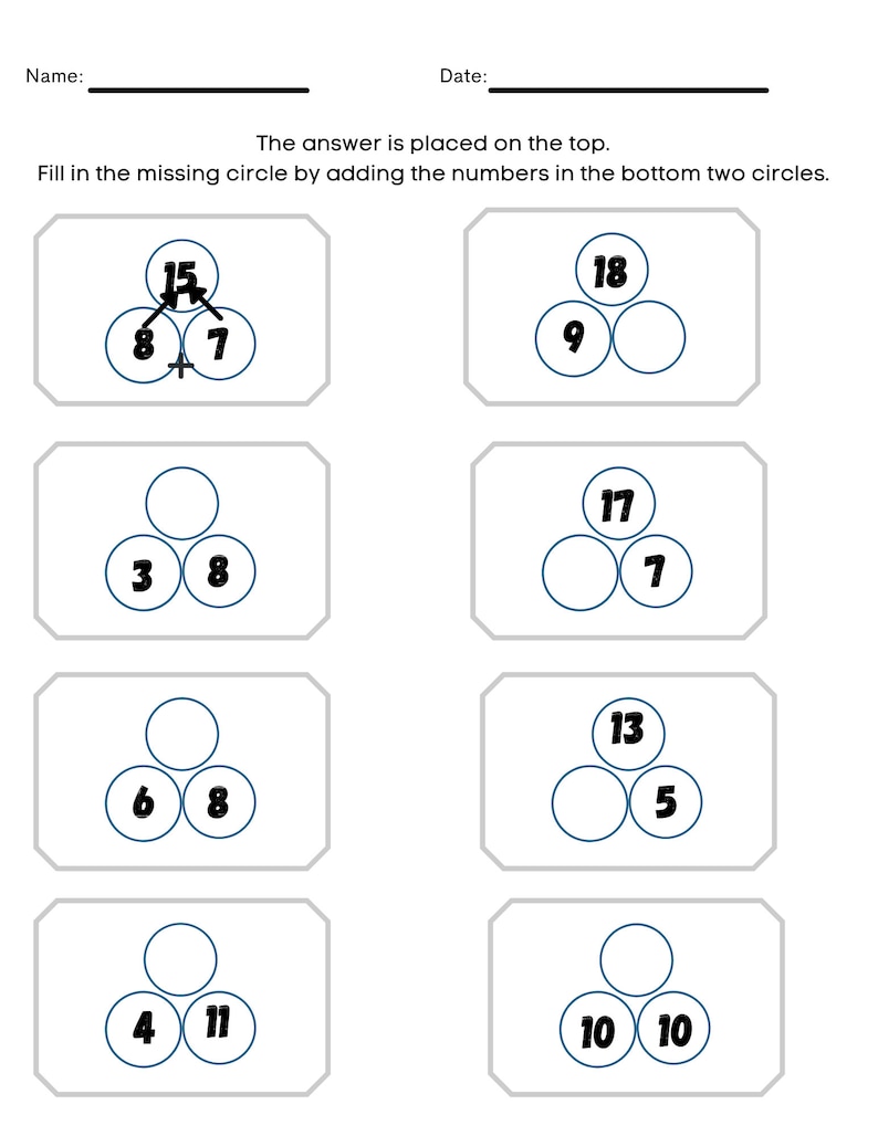 K-2nd Grade Printable Math Worksheets - Etsy