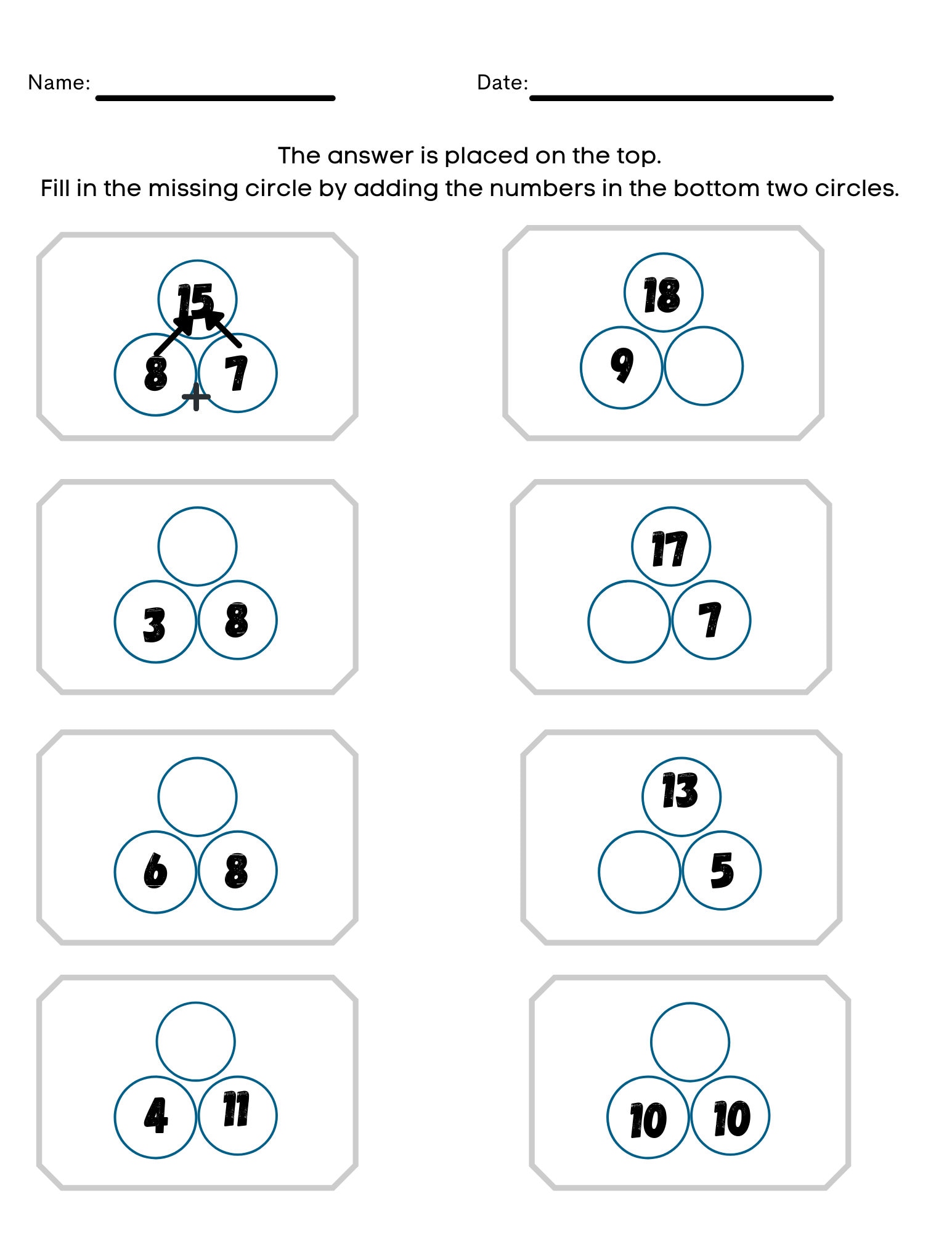 K-2nd Grade Printable Math Worksheets - Etsy