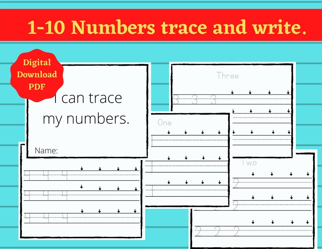 Number Tracing and Writing - Etsy