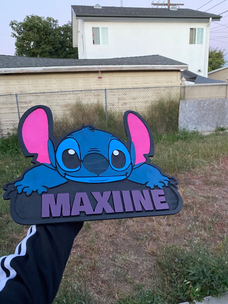 Stitch Custom Carved Wooden Sign - Etsy