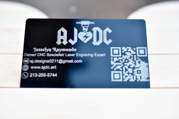 Laser Engraved Metal Business Cards With Qr Code - Etsy