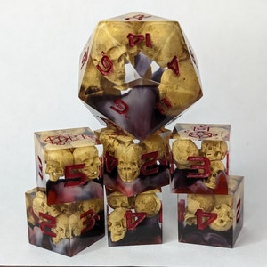 Jumbo D20 Custom Dice Warlock Skull Custom Made Resin Dice for D&D and ...