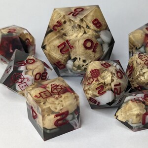 Dice Set Custom Warlock Skull Handmade Resin Dice for D&D and ...