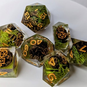 Dice Set Custom Forest Ranger Dice Set Handmade Resin Dice for D&D and ...