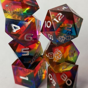 Dice Set Custom Over the Rainbow Sunset Handmade Resin Dice for D&D and ...