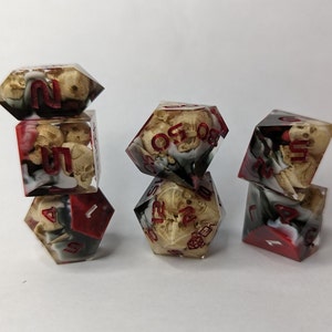 Dice Set Custom Warlock Skull Handmade Resin Dice for D&D and ...