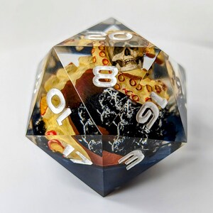Jumbo D20 Custom Dice - Kraken Tentacle Skull - Handmade Resin Dice for ...