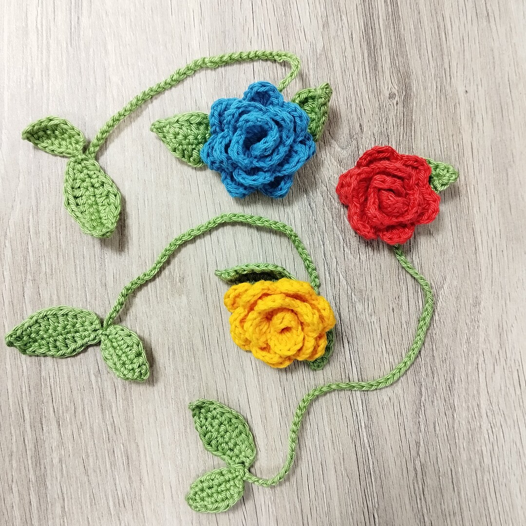 Crochet Rose Bookmark - Etsy