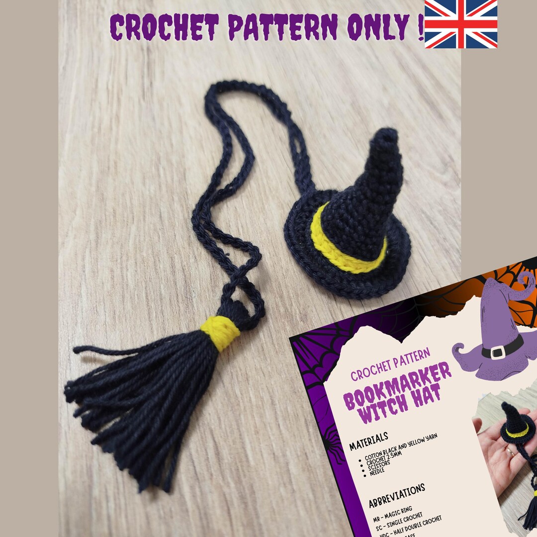 Crochet Witch Hat Bookmark PDF Pattern (english) - Etsy