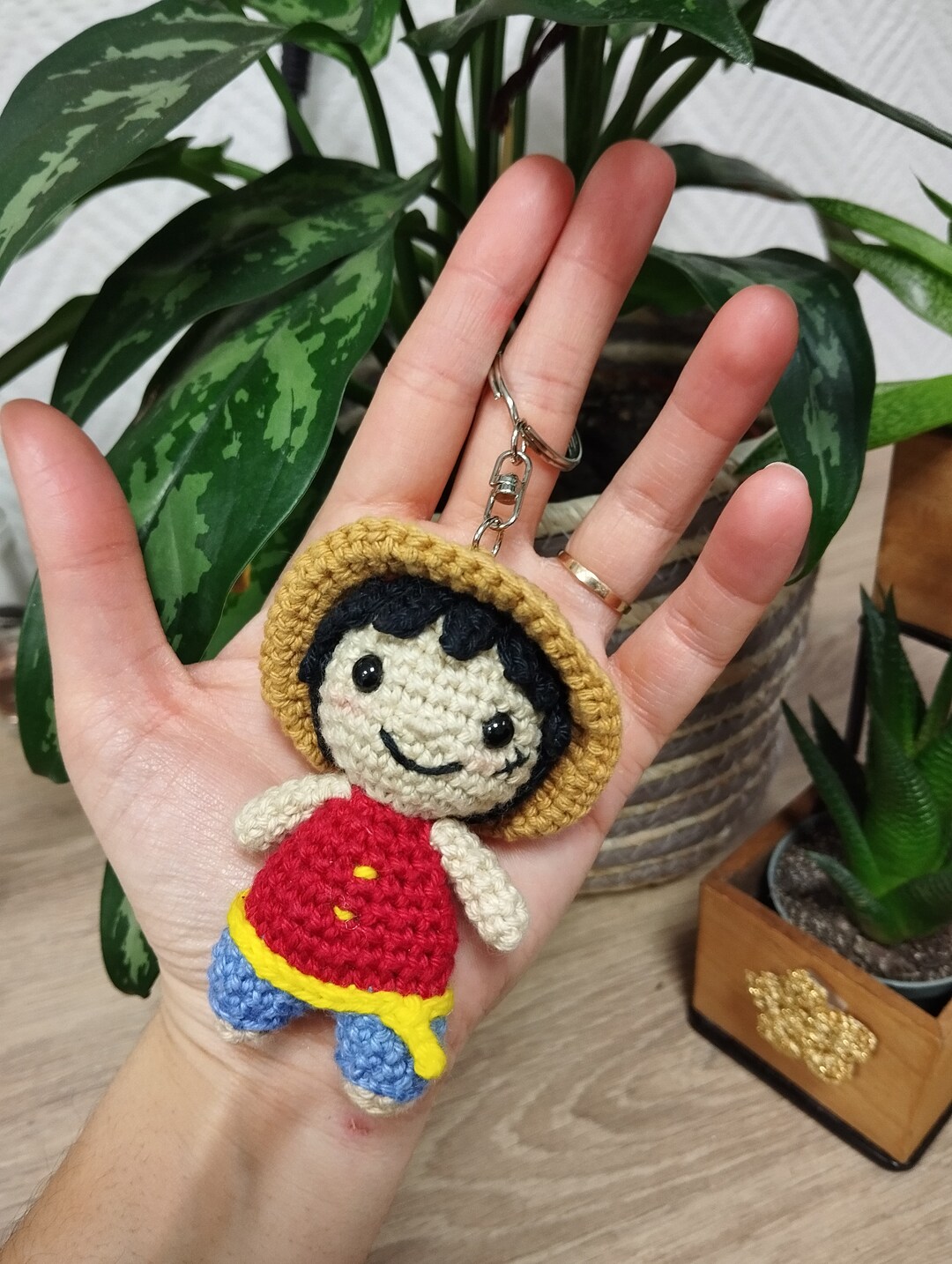 One Piece Luffy Crochet Keychain, Amigurumi - Etsy