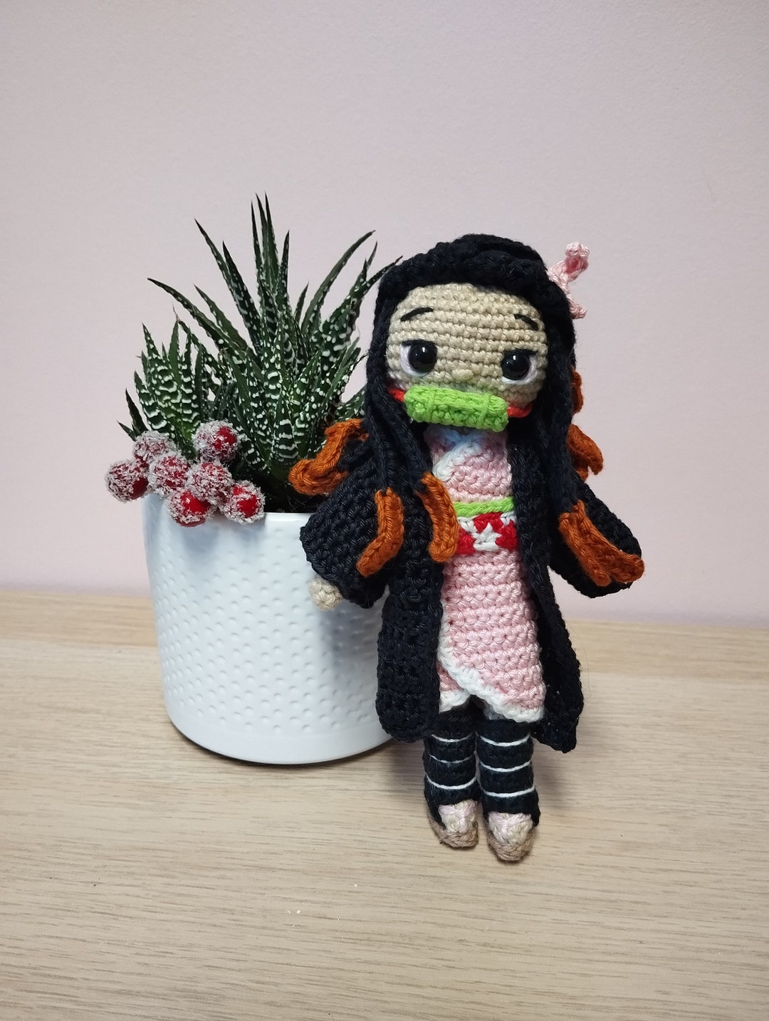 Nezuko Amado Doll demon Slayer in Crochet, Amigurumi - Etsy
