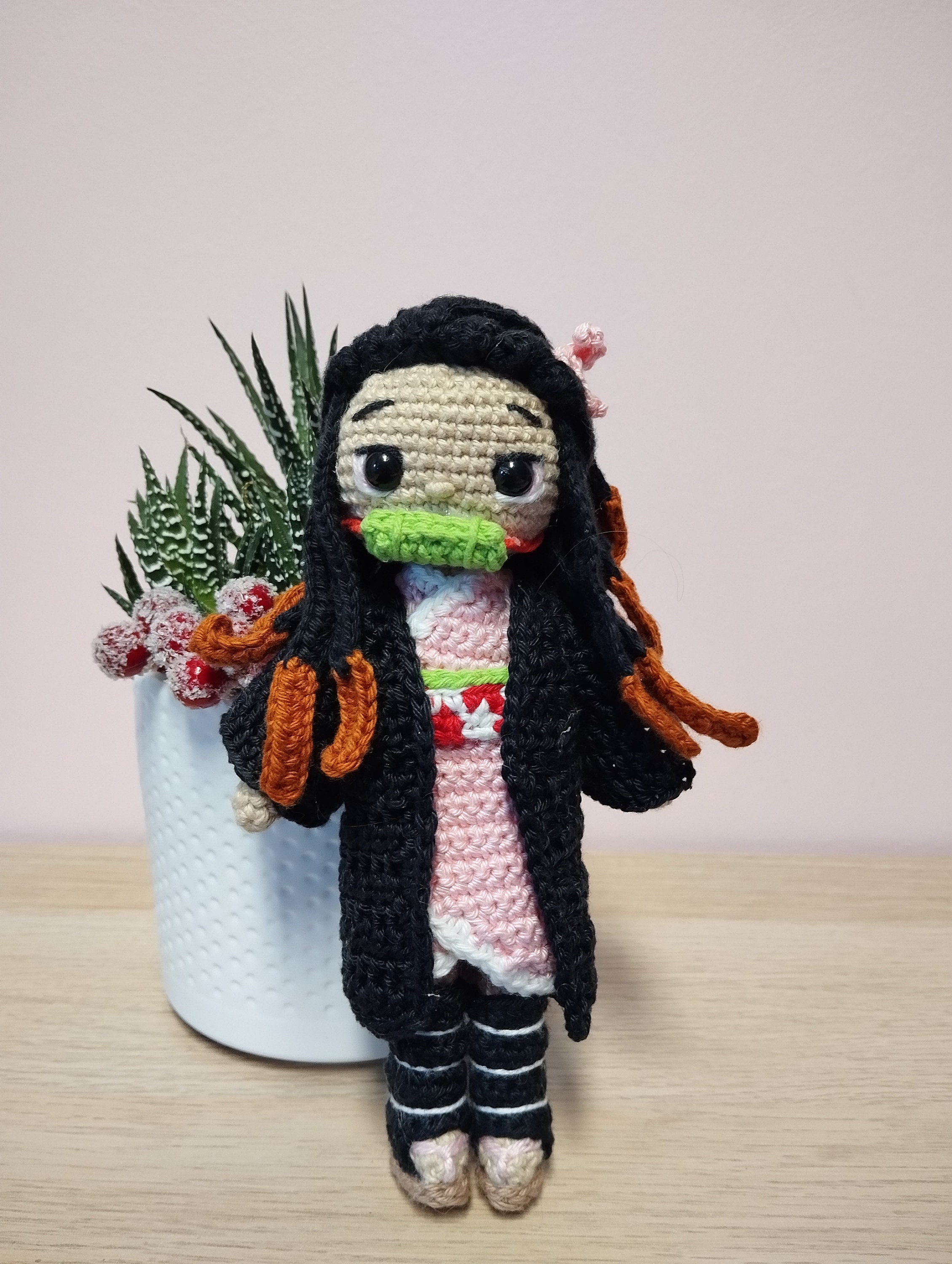 Nezuko Amado Doll demon Slayer in Crochet, Amigurumi - Etsy