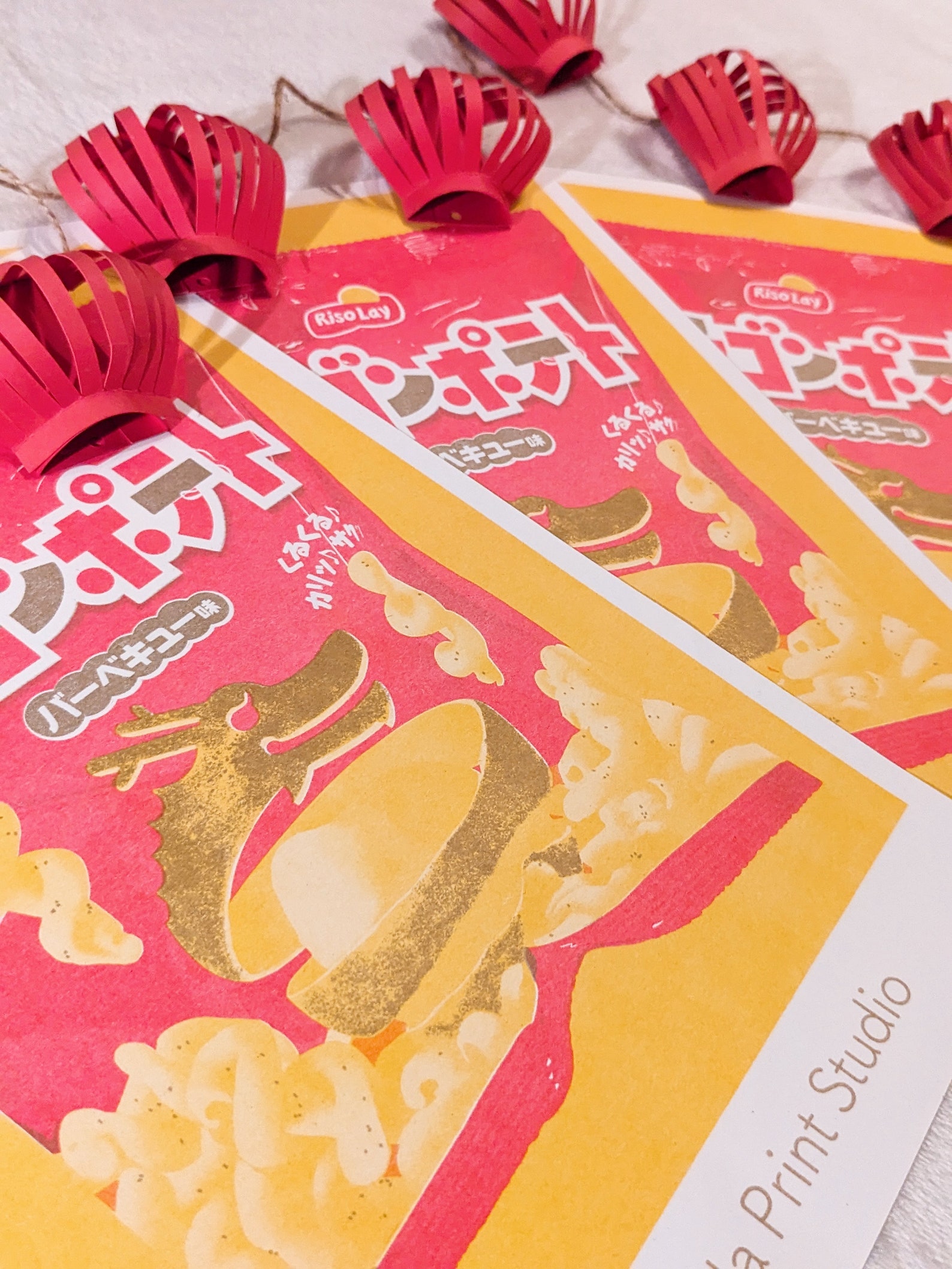 Chinese New Year A4 Dragon Chips Risograph Print - Limited Edition - Etsy