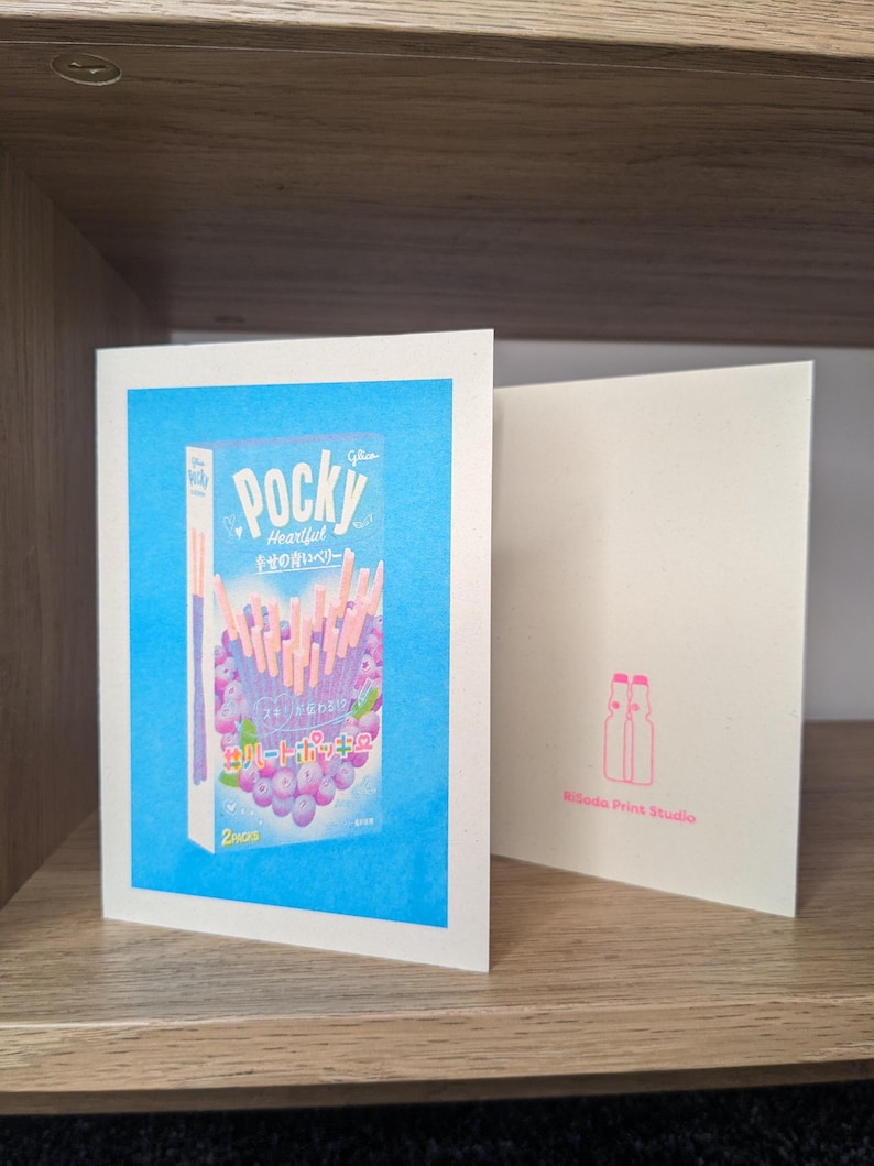 Heartful Pocky Risograph Cards - Etsy