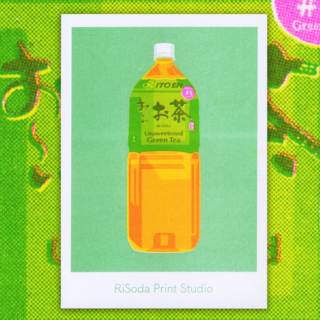 Oi Ocha Green Tea Risograph Print - Etsy