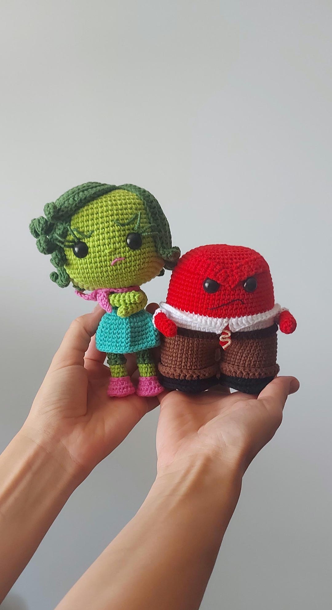 Crochet Anger, Crochet Disgust, Amigurumi Feeling Toy, Movie Character ...