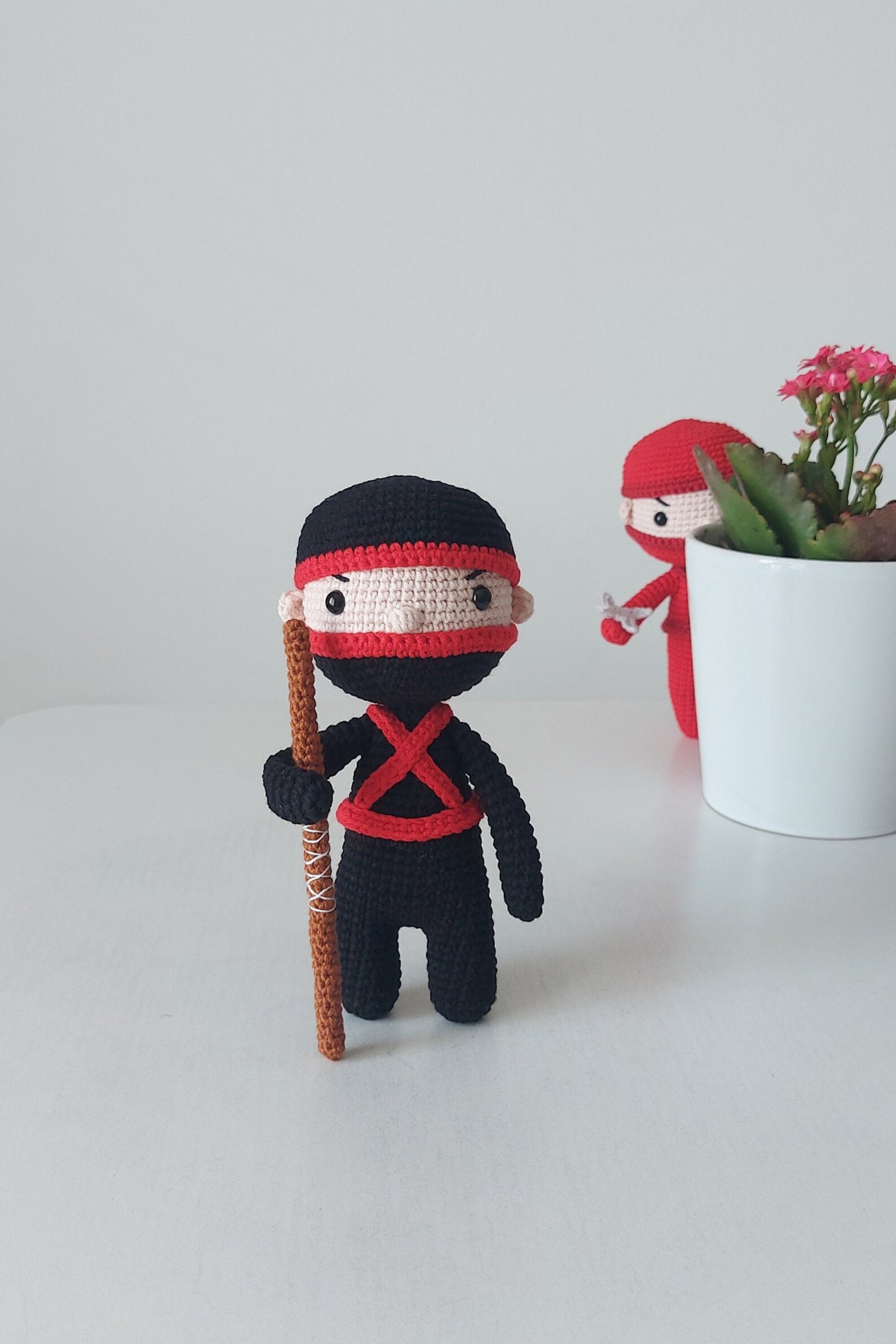Crochet Ninja Amigurumi Doll Set, Weapons Included - Etsy