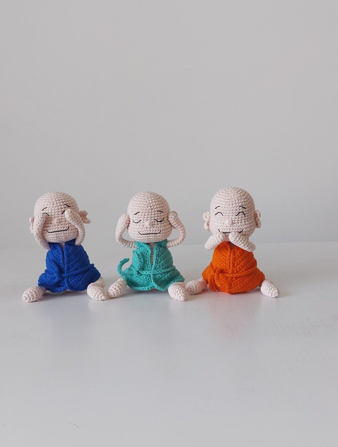 Crochet Buddha, Amigurumi Little Buddha Doll, See-hear-speak - Etsy