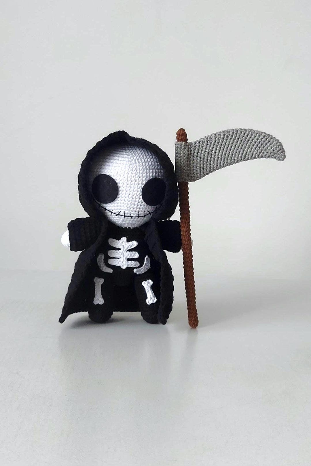 Crochet Grim Reaper Doll: Handmade Skeleton, Halloween Decor - Etsy
