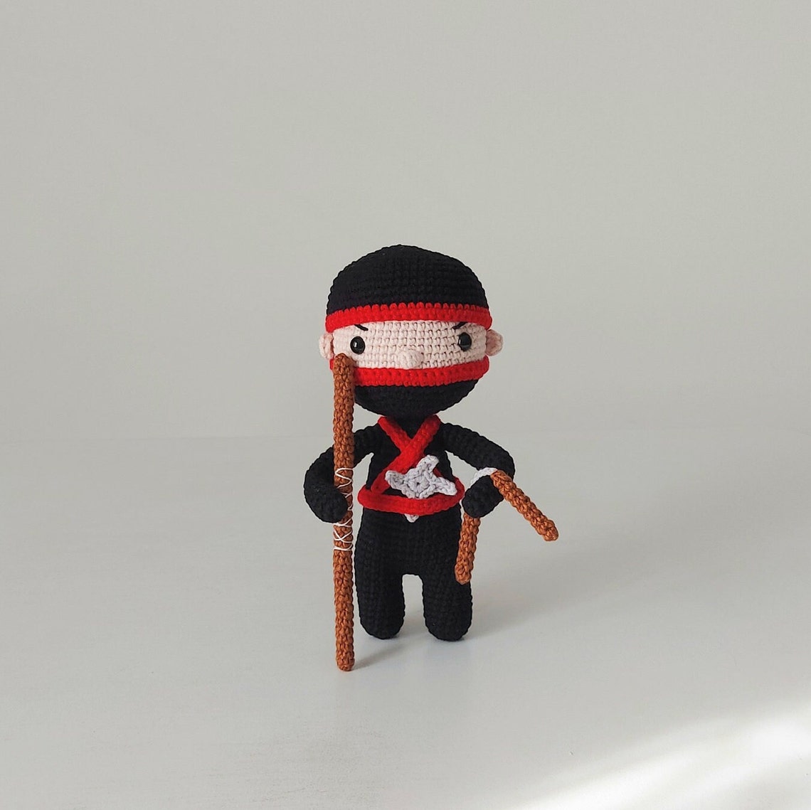 Crochet Ninja Amigurumi Doll Set, Weapons Included - Etsy