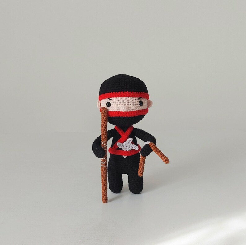 Crochet Ninja Amigurumi Doll Set, Weapons Included - Etsy
