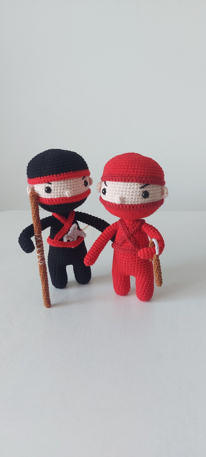 Crochet Ninja Amigurumi Doll Set, Weapons Included - Etsy