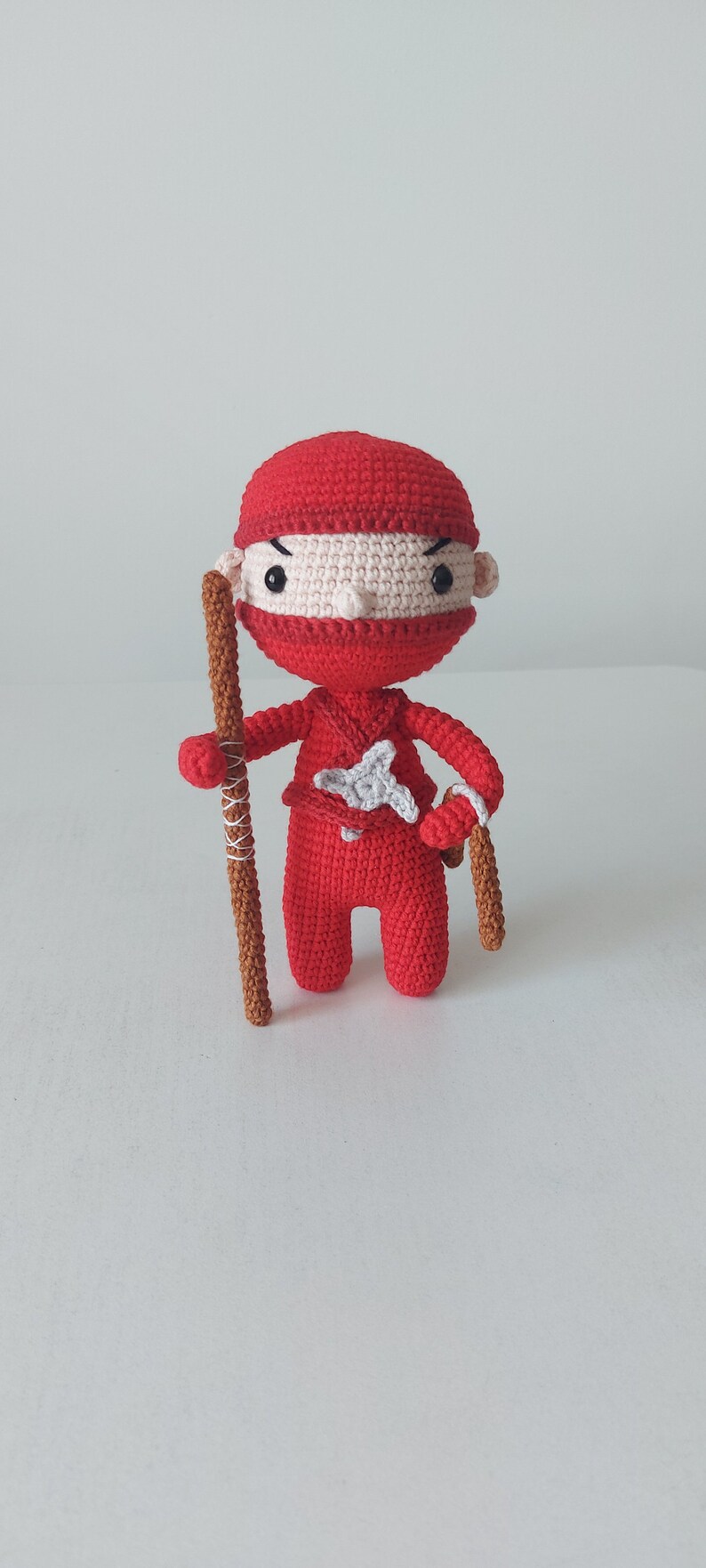 Crochet Ninja Amigurumi Doll Set, Weapons Included - Etsy