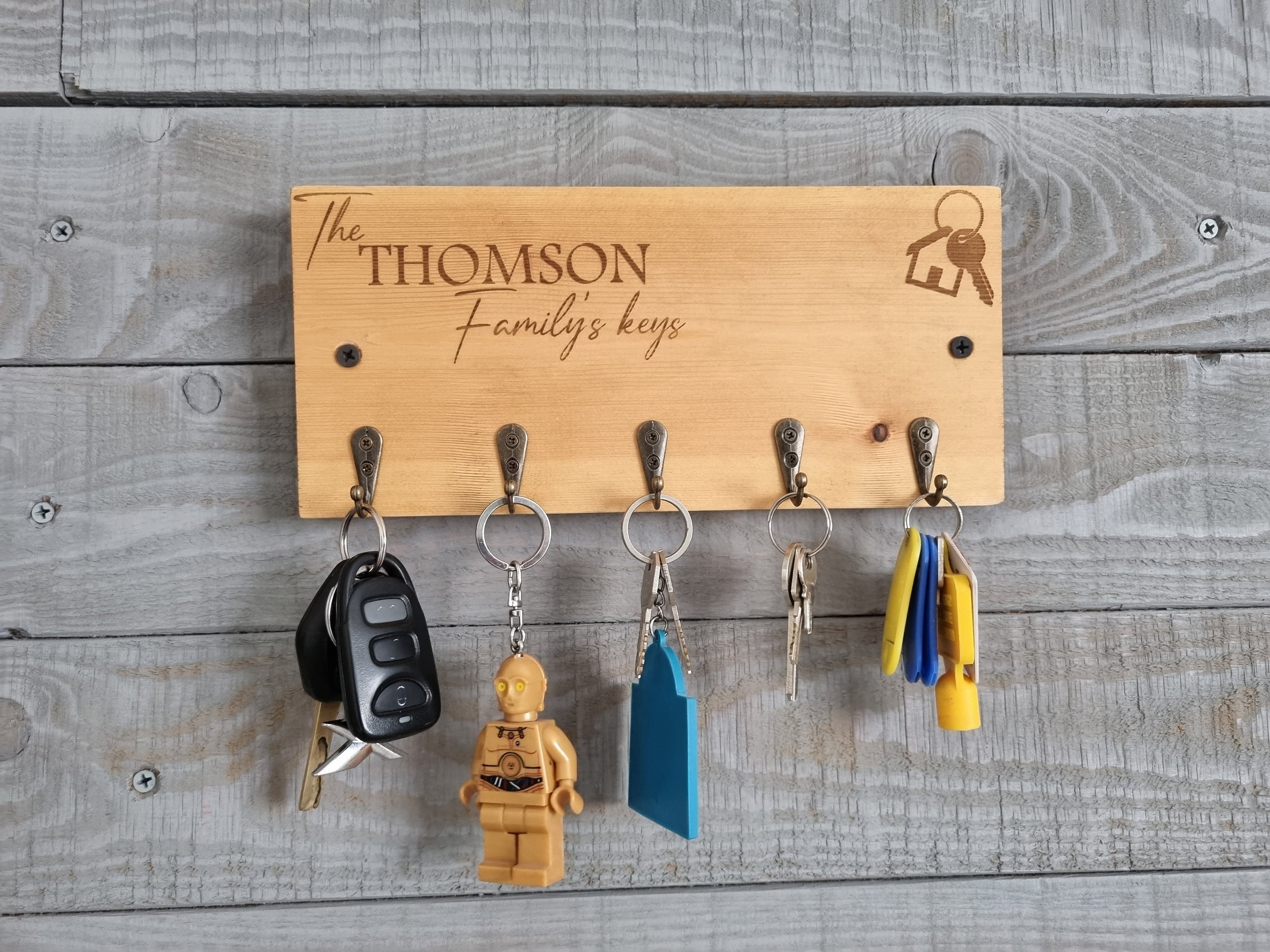 Personalised Engraved Keys Hooks / Key Holder / Key Hook for Wall ...