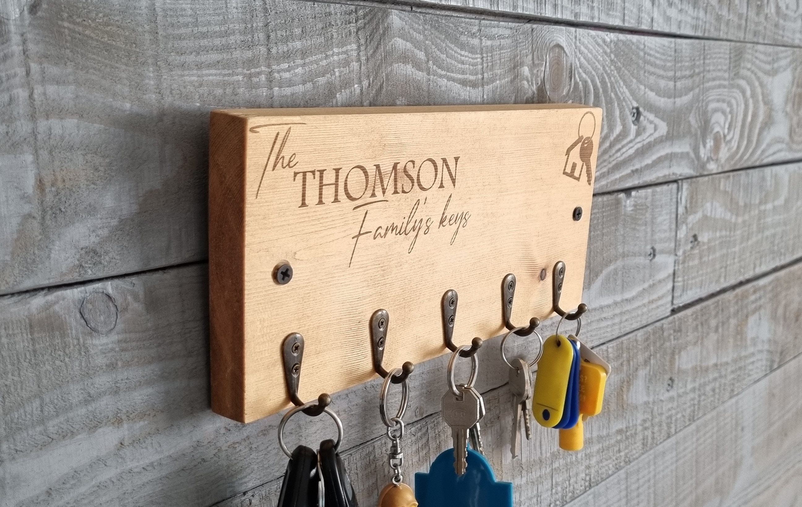 Personalised Engraved Keys Hooks / Key Holder / Key Hook for Wall ...