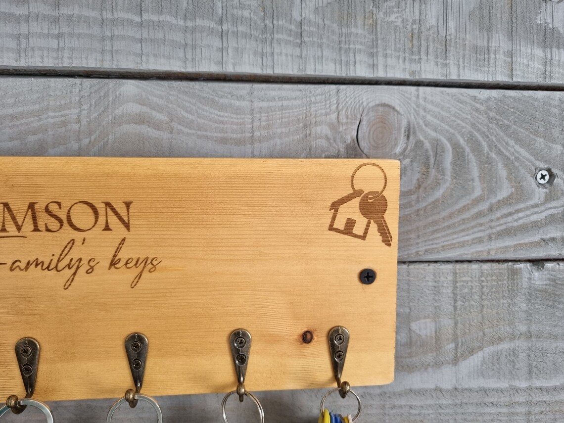 Personalised Engraved Keys Hooks / Key Holder / Key Hook for Wall ...