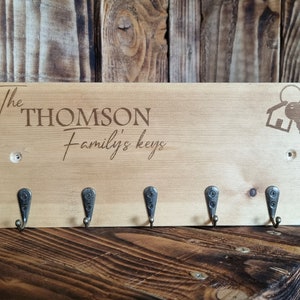 Personalised Engraved Keys Hooks / Key Holder / Key Hook for Wall ...