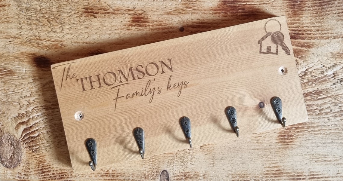 Personalised Engraved Keys Hooks / Key Holder / Key Hook for Wall ...