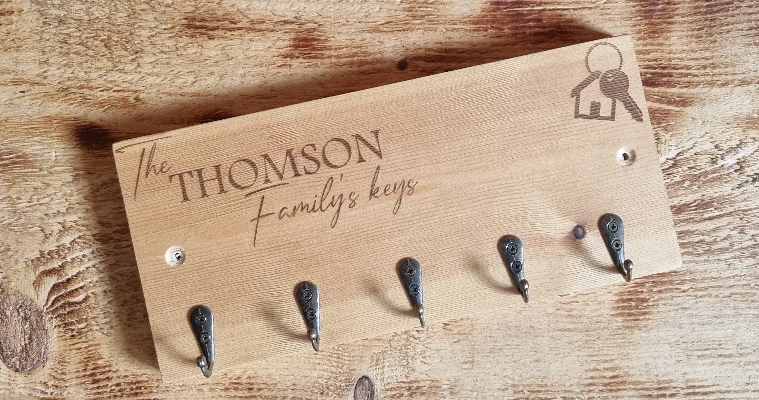 Personalised Engraved Keys Hooks / Key Holder / Key Hook for Wall ...